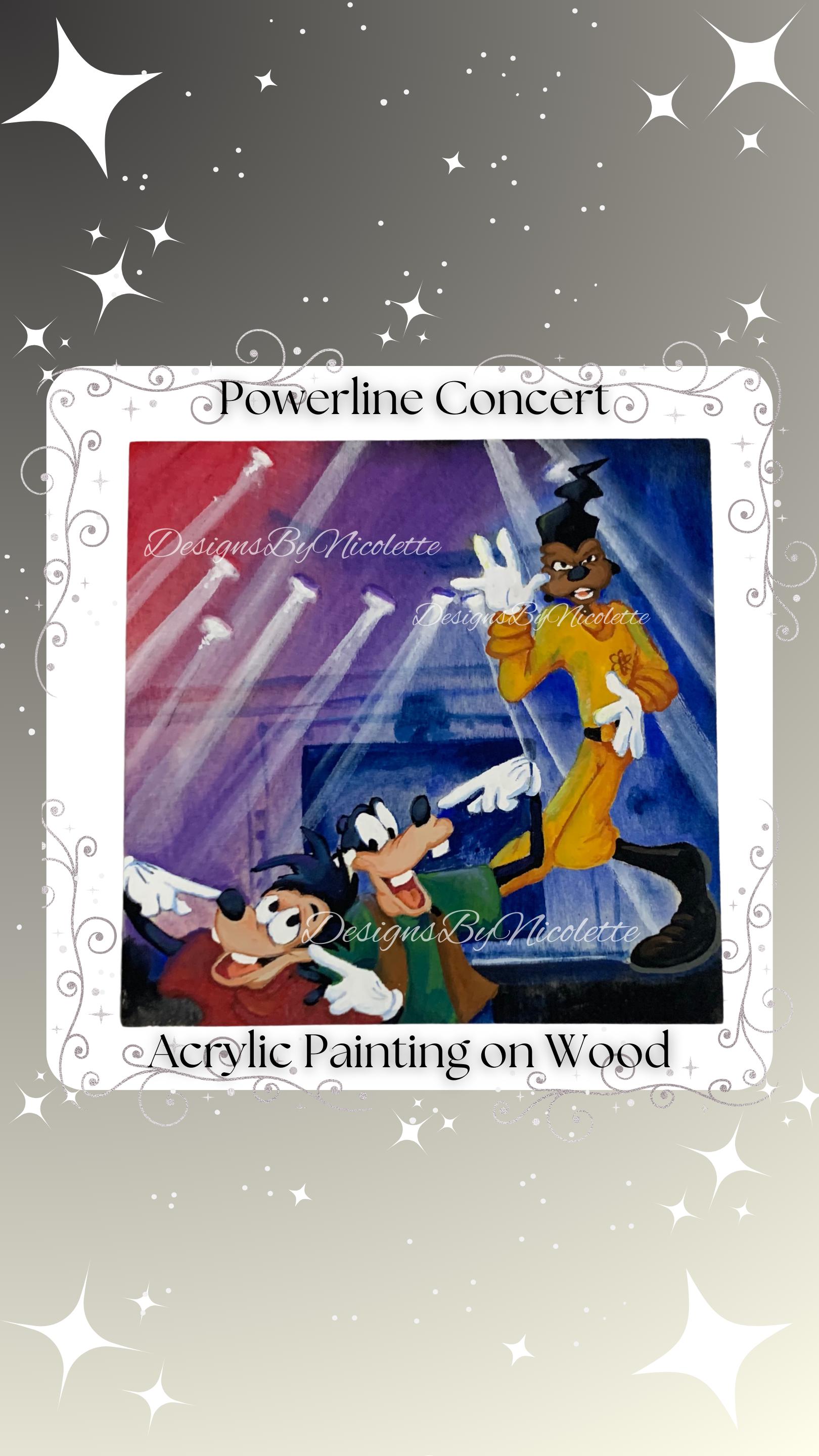 Hand-painted 'A Goofy Movie' Acrylic Art: Powerline Concert on Wood - Etsy