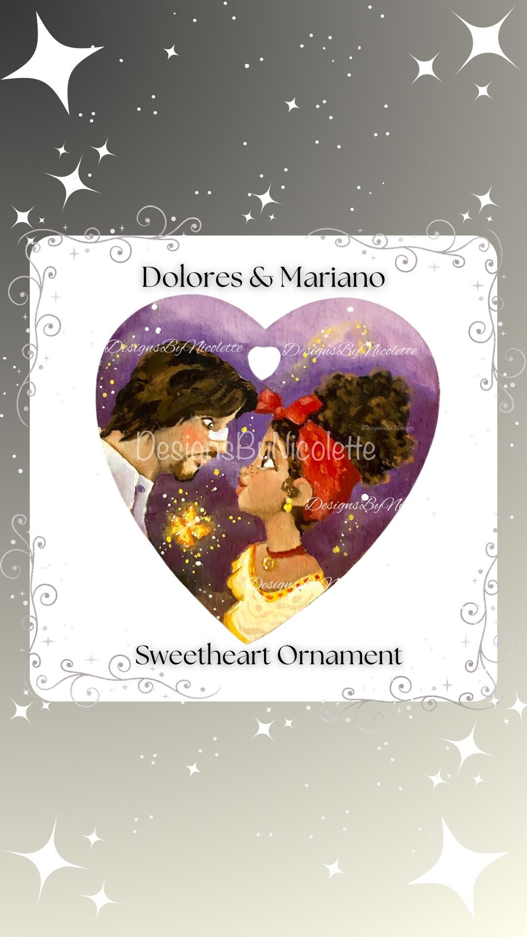Dolores & Mariano, Handpainted Wood Ornament, Encanto, Disney Couples ...