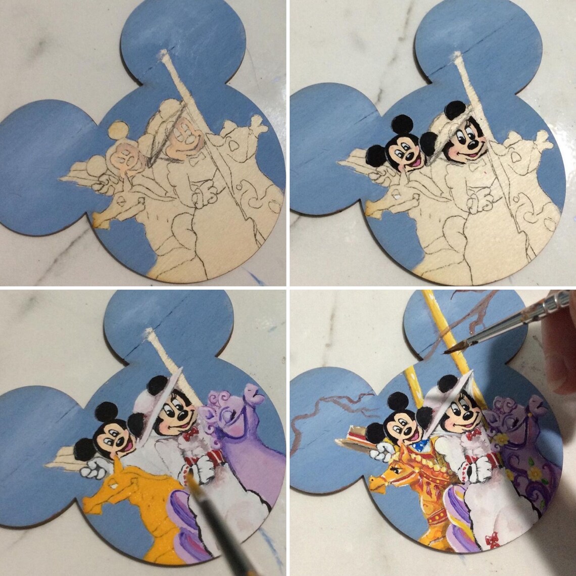 Mickey and Minnie Mouse as Mary Poppins and Bert in - Etsy