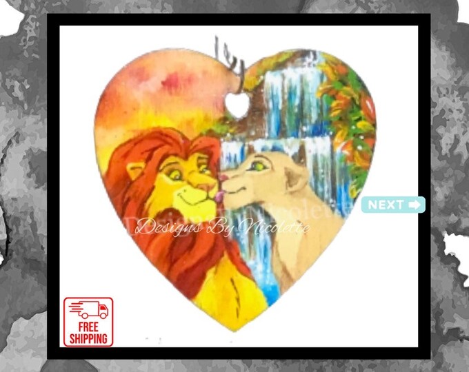 Lion King Simba and Nala Mini Painting Wood Ornament Can You Feel the ...