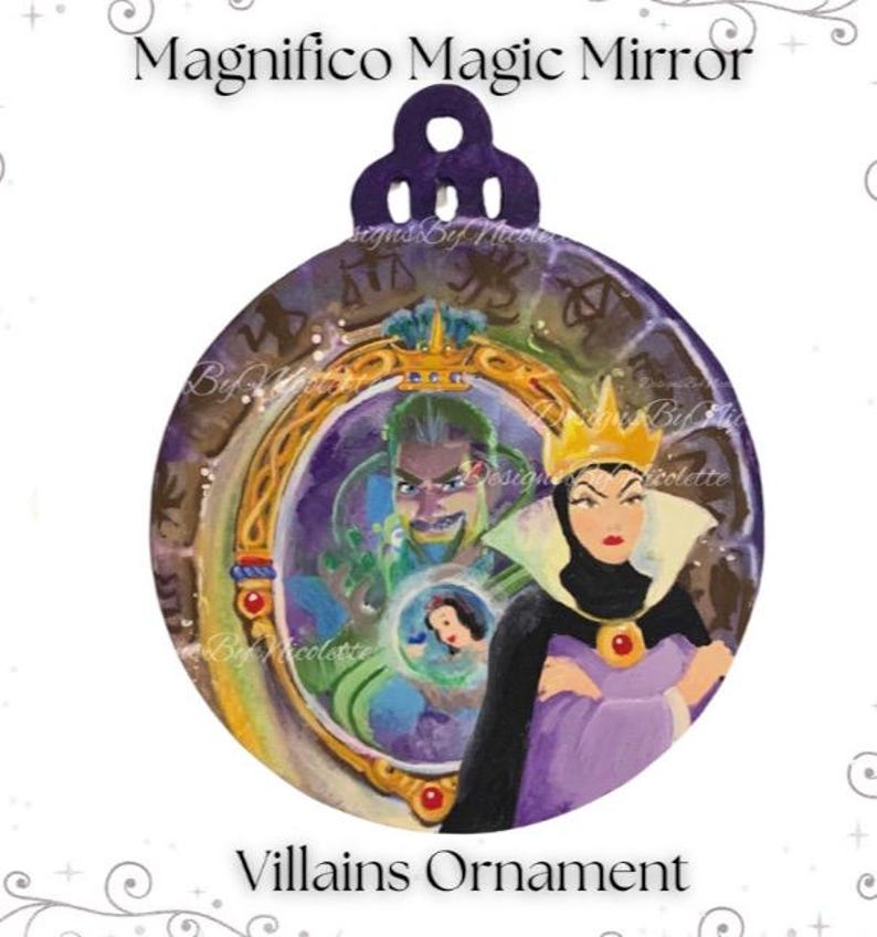 Hand-painted Disney Wish, Snow White Ornament | Magnifico Mirror & Evil ...