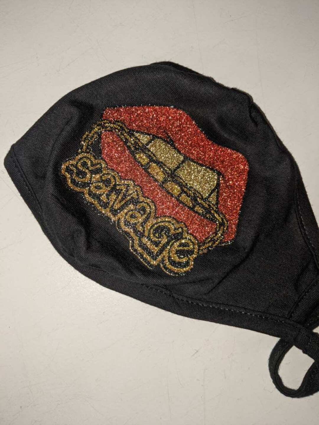 Red Savage Lips Face Mask Covering - Etsy