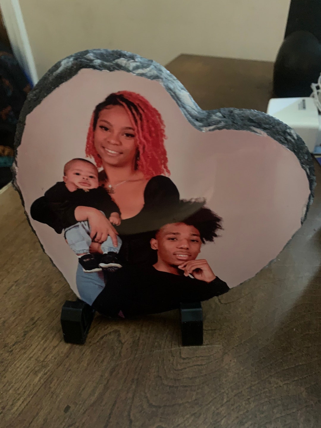 Custom Heart Shaped Phot Slate W/ Display Stand- Love - Mother’s Day ...