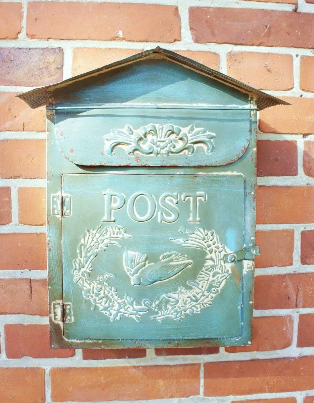 Letterbox Made of Metal in the Country House Shabby Chic Style, Blue ...