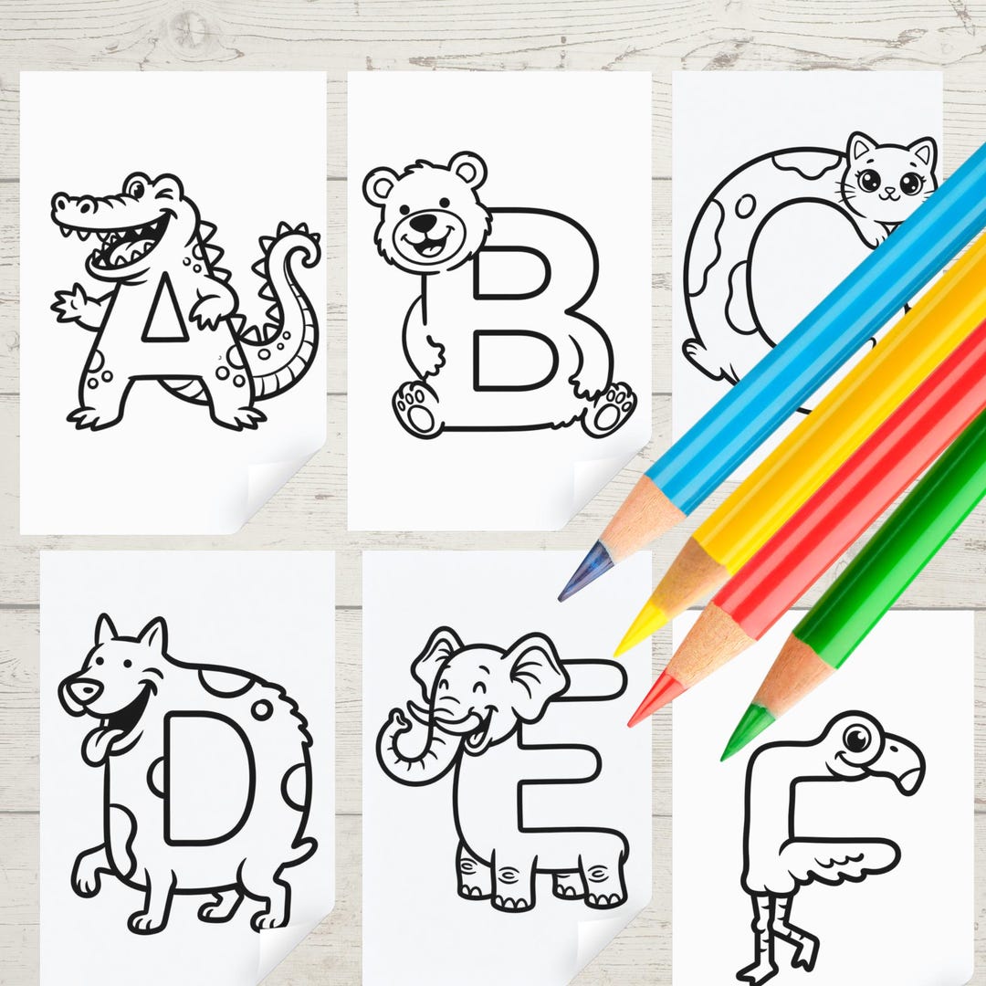 Creative Alphabet Coloring Pages | ABC Letter Animals Printable PDF (26 ...