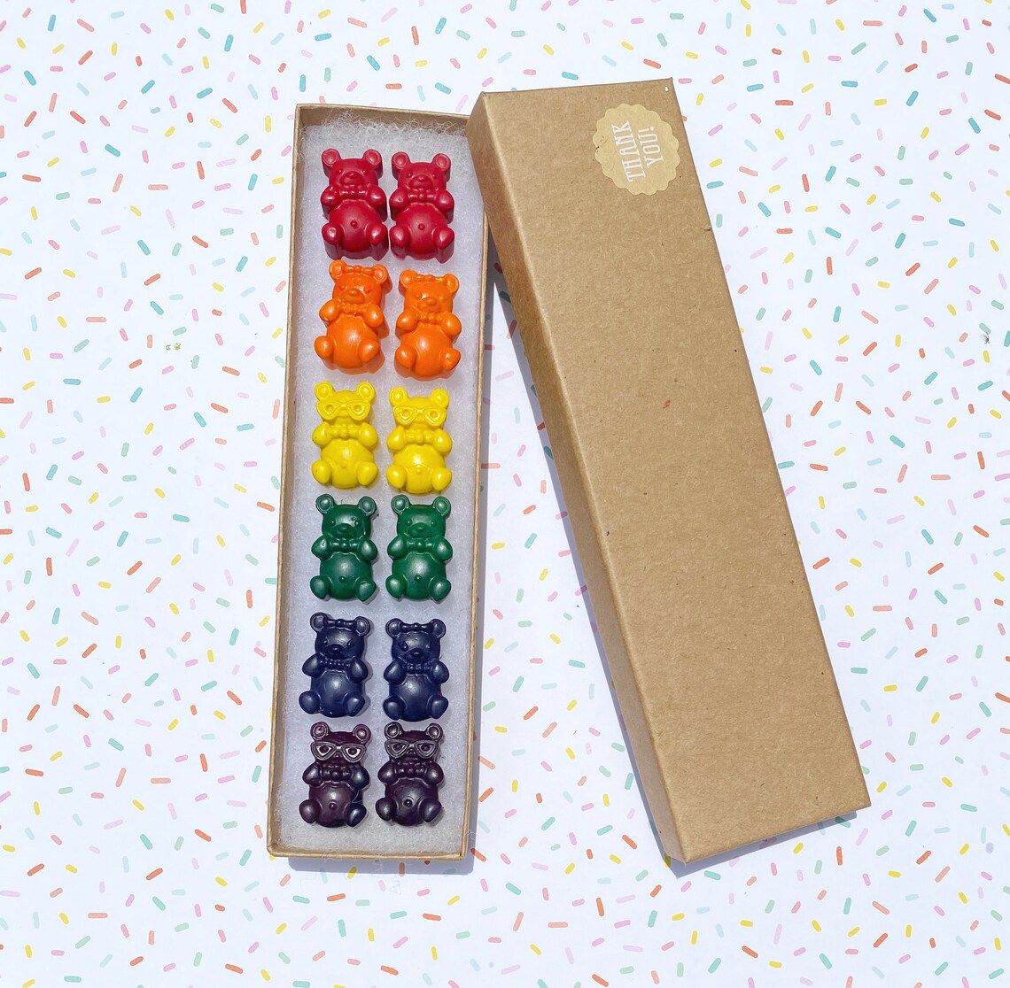 Rainbow Gummy Bear Crayon Gift Set - Etsy UK