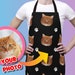 Personalized Cat Picture Apron, Funny Cat Lover Apron, Custom Gift for ...