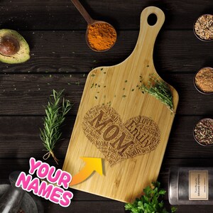 Custom Engraved Mom Wort Art Cutting Board Personalized - Etsy