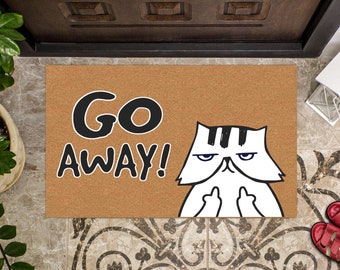 Cat Middle Finger Doormat - Etsy