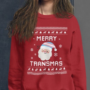 Trans Christmas Sweater, Transgender Ugly Xmas Sweatshirt, MTF ...