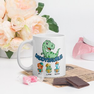 Daddysaurus Mug, Custom Dadasaurus Coffee Mug, Personalized Dinosaur ...