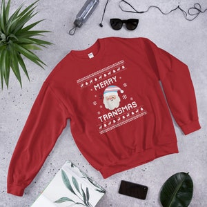 Trans Christmas Sweater, Transgender Ugly Xmas Sweatshirt, MTF ...