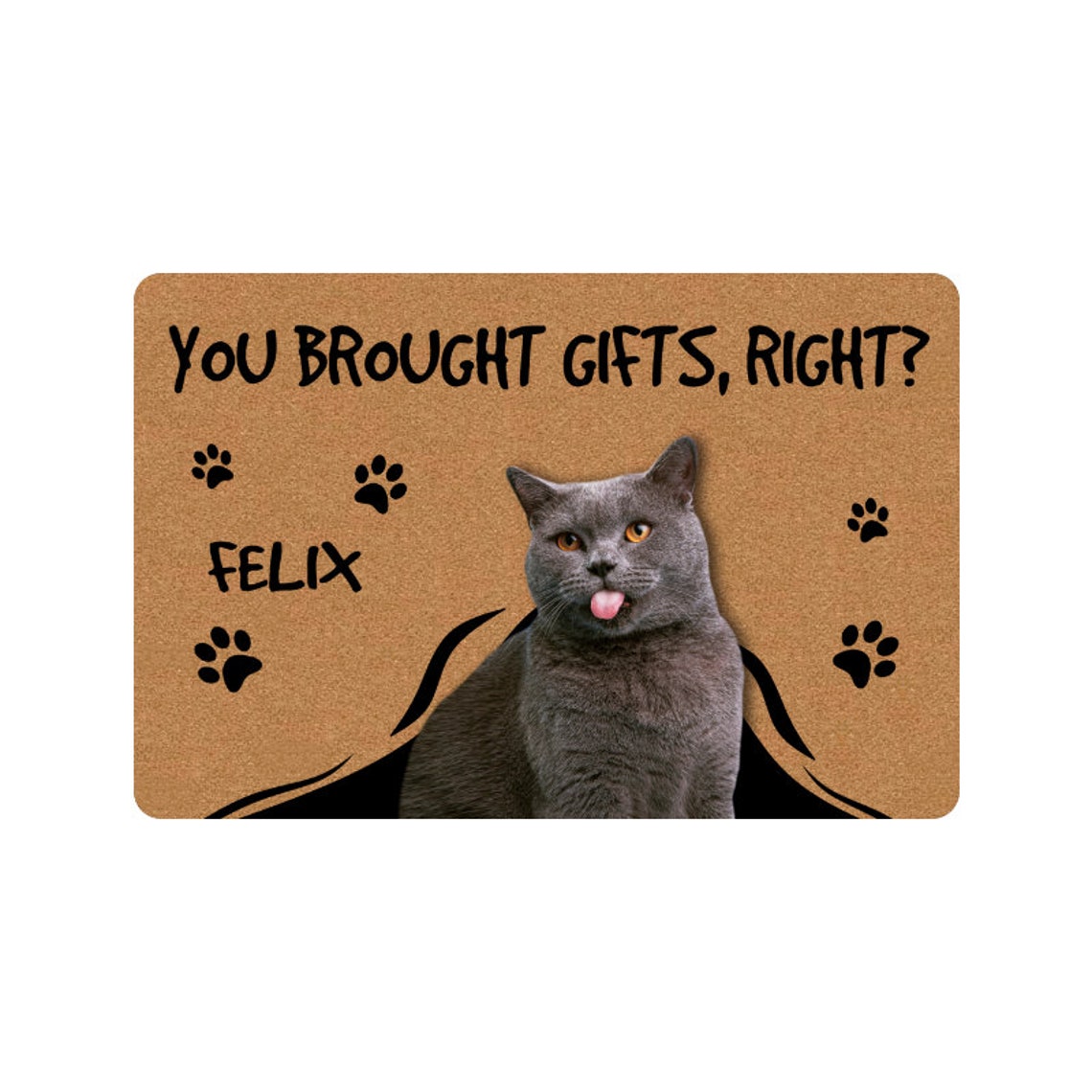Custom Cat Face on Doormat Personalized Gift for Cat Owners - Etsy
