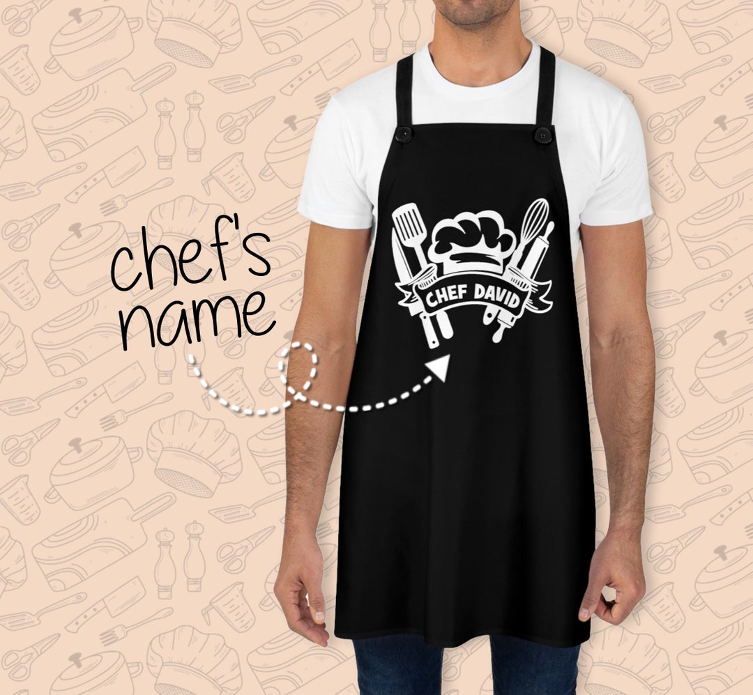 Personalized Chef's Name Apron, Custom Cooking Apron With Name, Chef ...