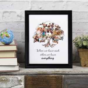 Custom Family Tree Picture Framed Poster, Personalized Family Photo ...