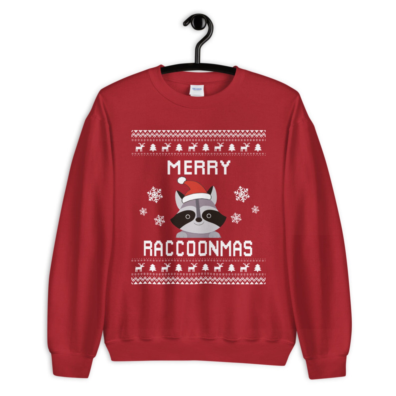 Raccoon Christmas Sweater Raccoon Ugly Xmas Sweatshirt - Etsy