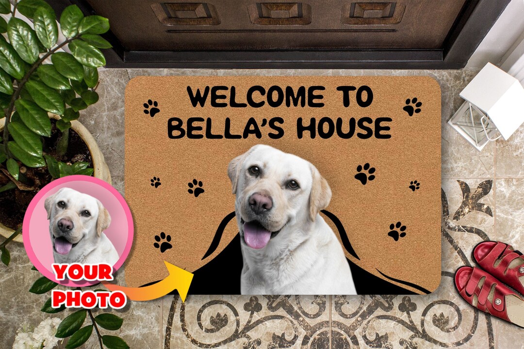 Personalized Welcome to Dog House Doormat, Custom Dog House Doormat ...