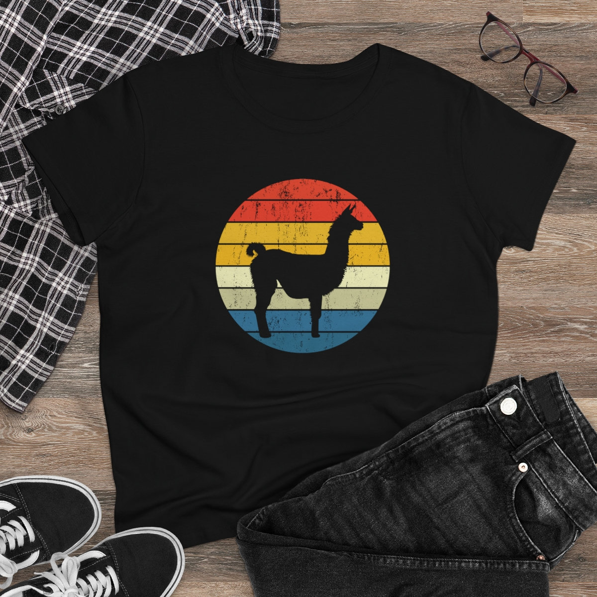 Vintage Llama Retro Sunset T-shirt Llama Lover T-Shirt Gift | Etsy