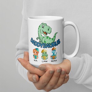 Daddysaurus Mug, Custom Dadasaurus Coffee Mug, Personalized Dinosaur ...