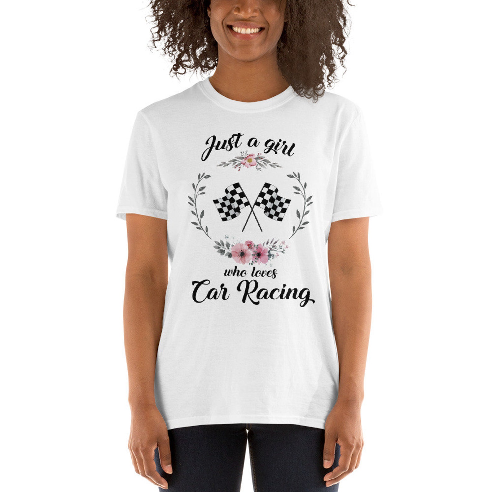 Girl's Car Racing Shirt Just a Girl who loves Car Racing | Etsy