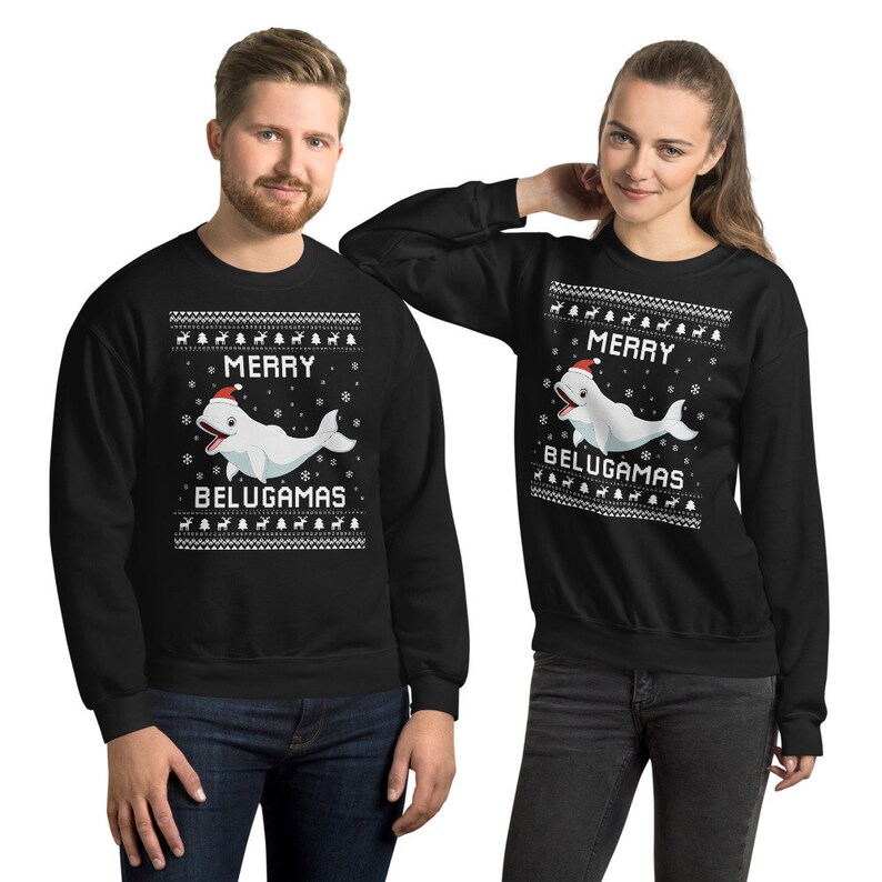 Beluga Ugly Christmas Sweater Beluga Xmas Sweatshirt Beluga - Etsy