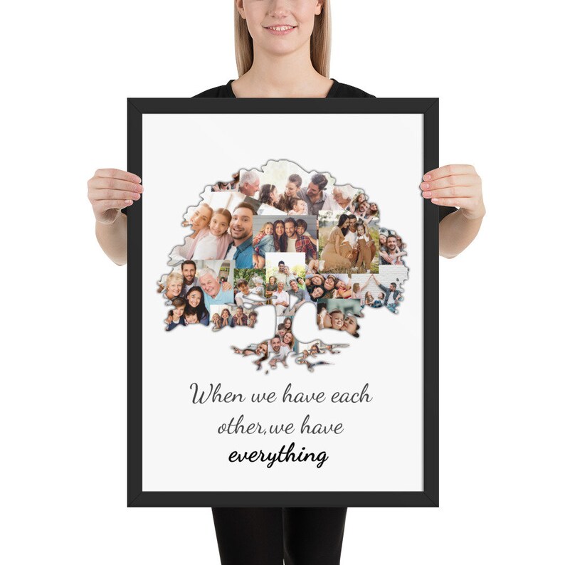 Custom Family Tree Picture Framed Poster Personalized Family | Etsy