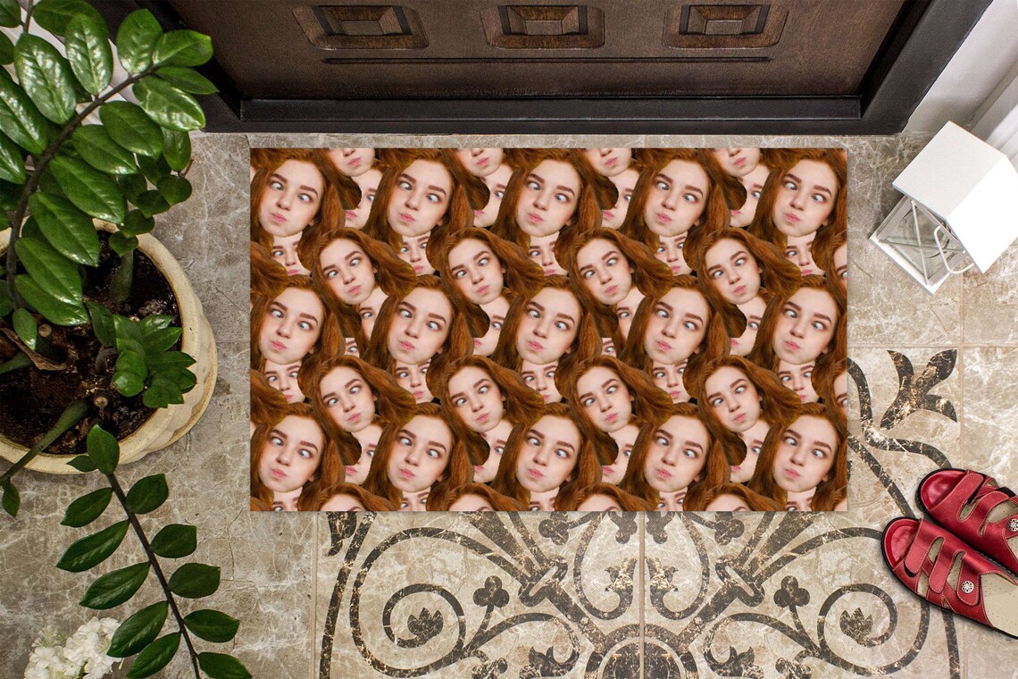 Personalized Funny Face Photo Doormat Put Your Face Picture | Etsy