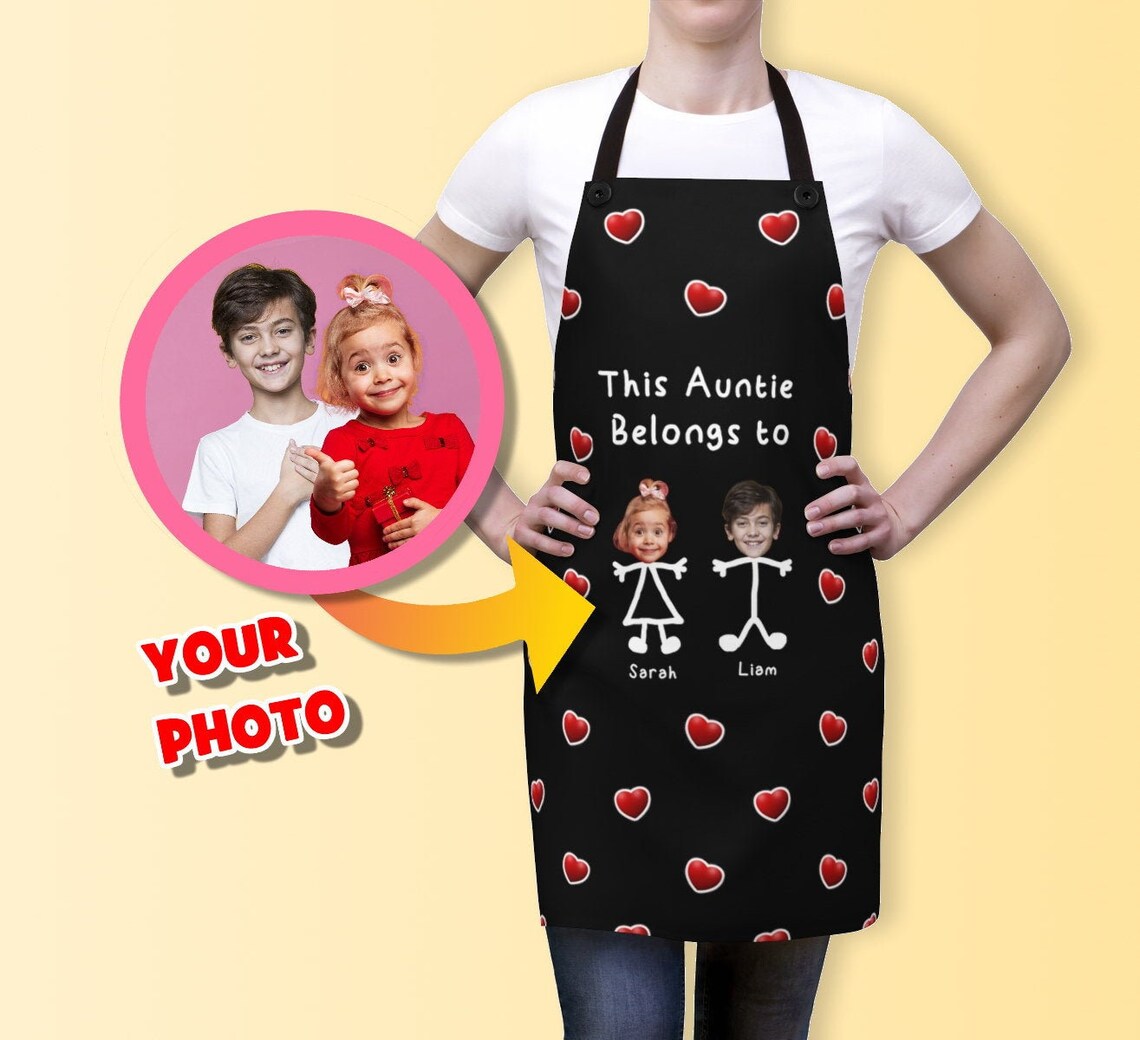 Personalized Aunt's Apron Custom Photo Apron Gift for - Etsy