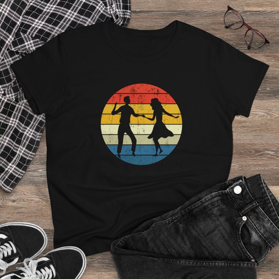 Vintage Swing Dance T-shirt, Retro Sunset Swing Dancing Shirt ...