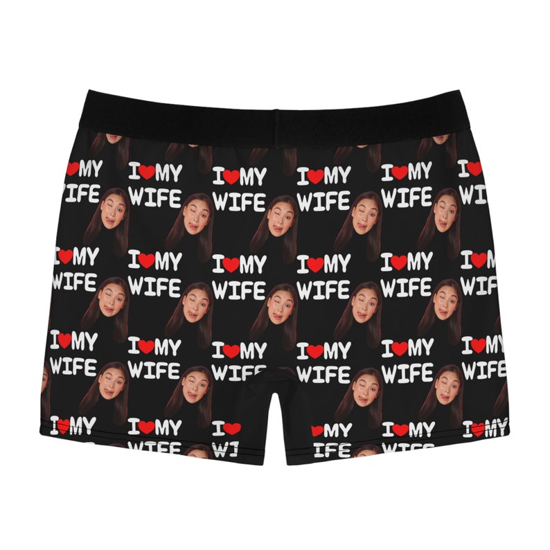 Personalized I Love My Wife Underwear Custom Face Mens Boxer - Etsy
