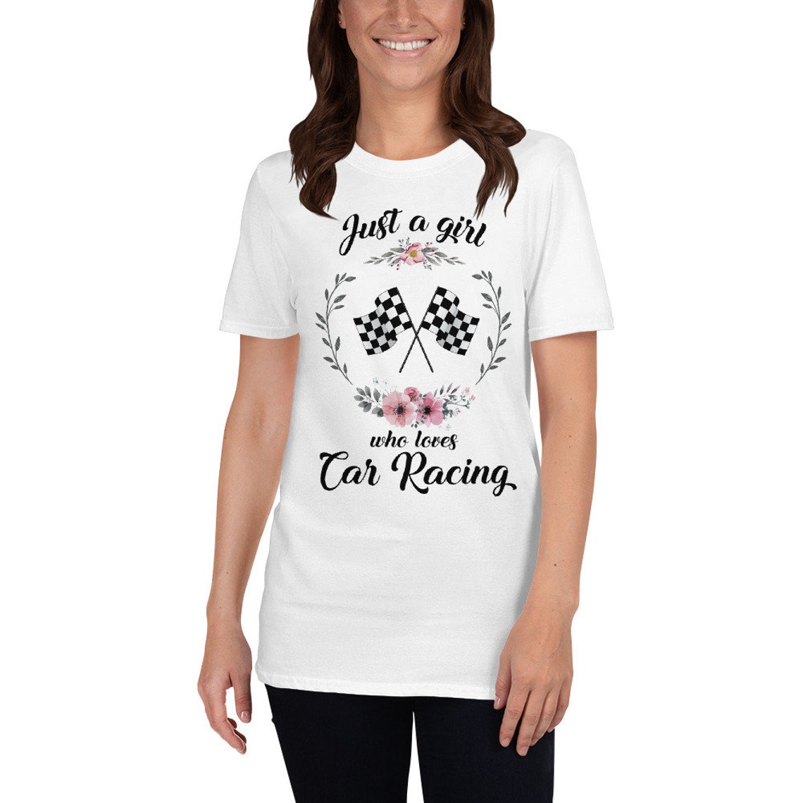Girl's Car Racing Shirt Just a Girl who loves Car Racing | Etsy