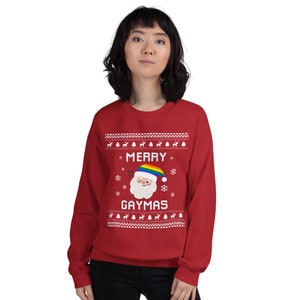 Gay Christmas Sweater, Gay Ugly Xmas Sweatshirt, Gay Queer Christmas ...