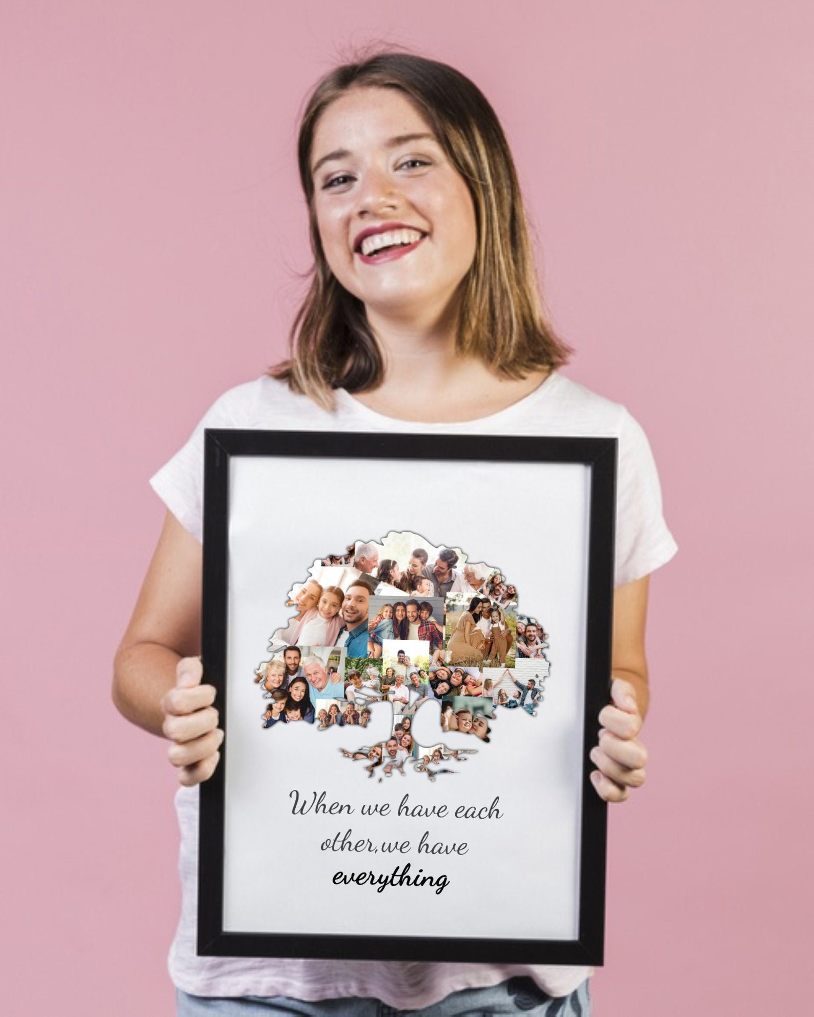 Custom Family Tree Picture Framed Poster Personalized Family | Etsy