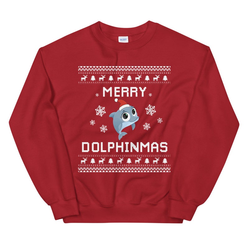 Dolphin Christmas Sweater Dolphin Ugly Xmas Sweatshirt - Etsy
