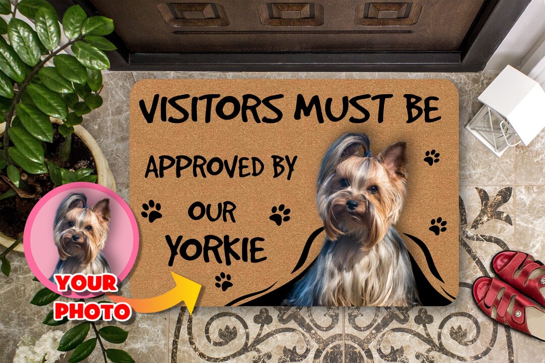 Personalized Yorkshire Terrier Doormat, Custom Yorkie Owner Welcome Mat ...