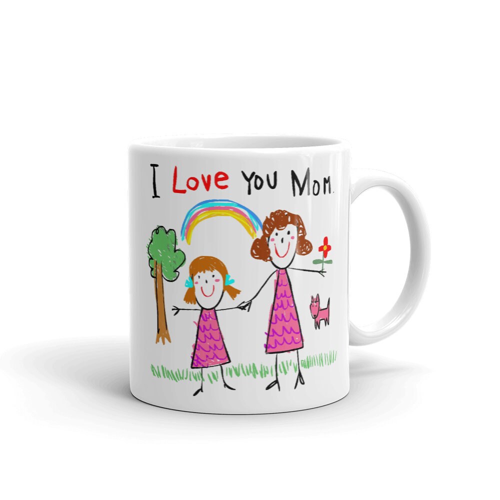 Personalized Kid's Drawing for Mom Printed on Mug Custom | Etsy