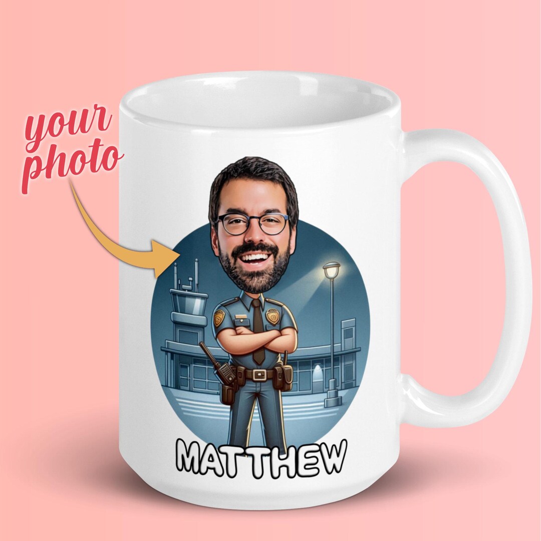 Personalized Security Guard Mug, Custom Guard Caricature Mug, Funny ...