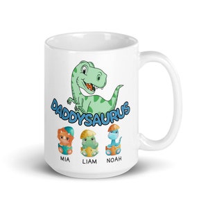 Daddysaurus Mug, Custom Dadasaurus Coffee Mug, Personalized Dinosaur ...