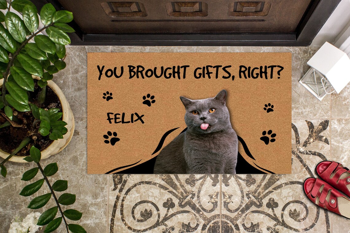 Custom Cat Face on Doormat Personalized Gift for Cat Owners - Etsy