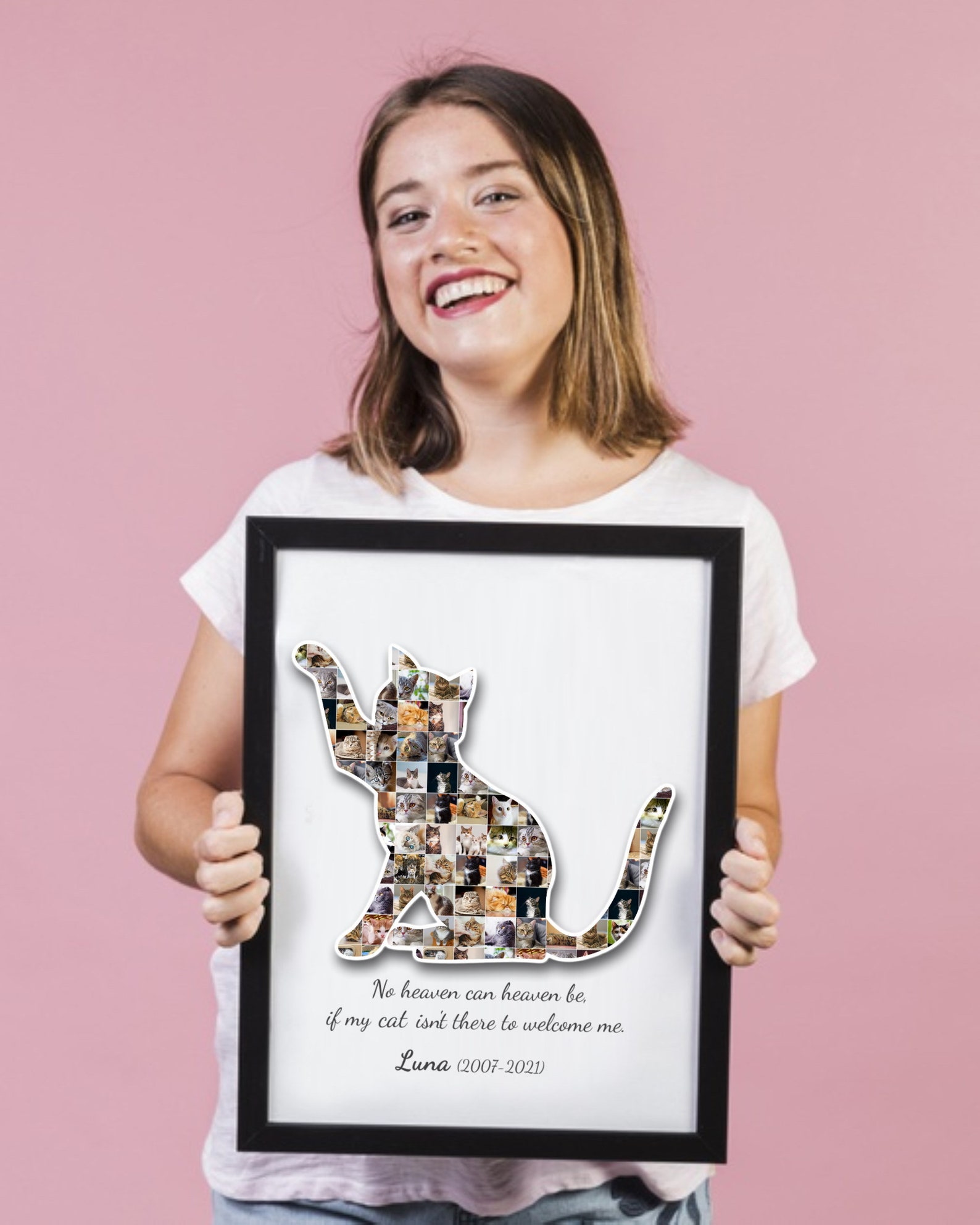 Custom Cat Photo Collage Wall Art Personalized Cat Owner | Etsy