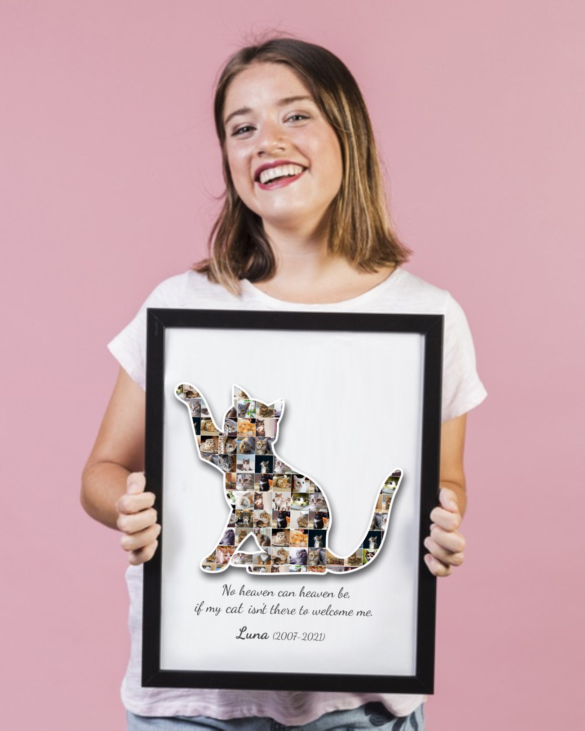 Custom Cat Photo Collage Wall Art Personalized Cat Owner | Etsy
