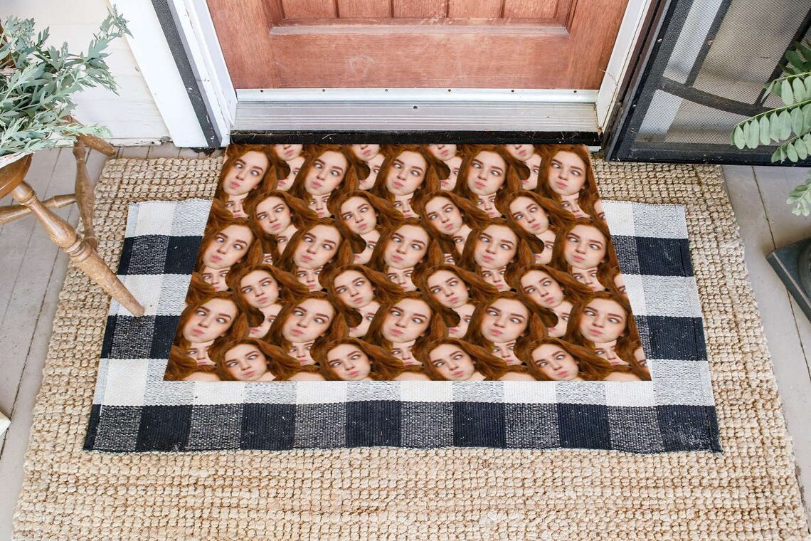 Personalized Funny Face Photo Doormat Put Your Face Picture | Etsy