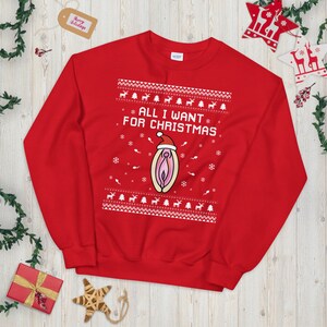 All I Want for Christmas Rude Ugly Sweater, Dirty Xmas Gift ...