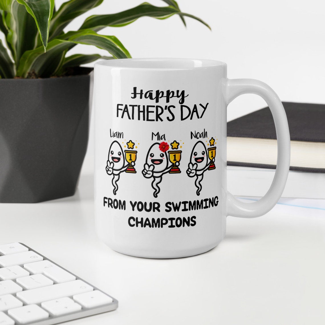Funny Sperm Mug Personalized Daddy Mug Swimming Champions Etsy Uk