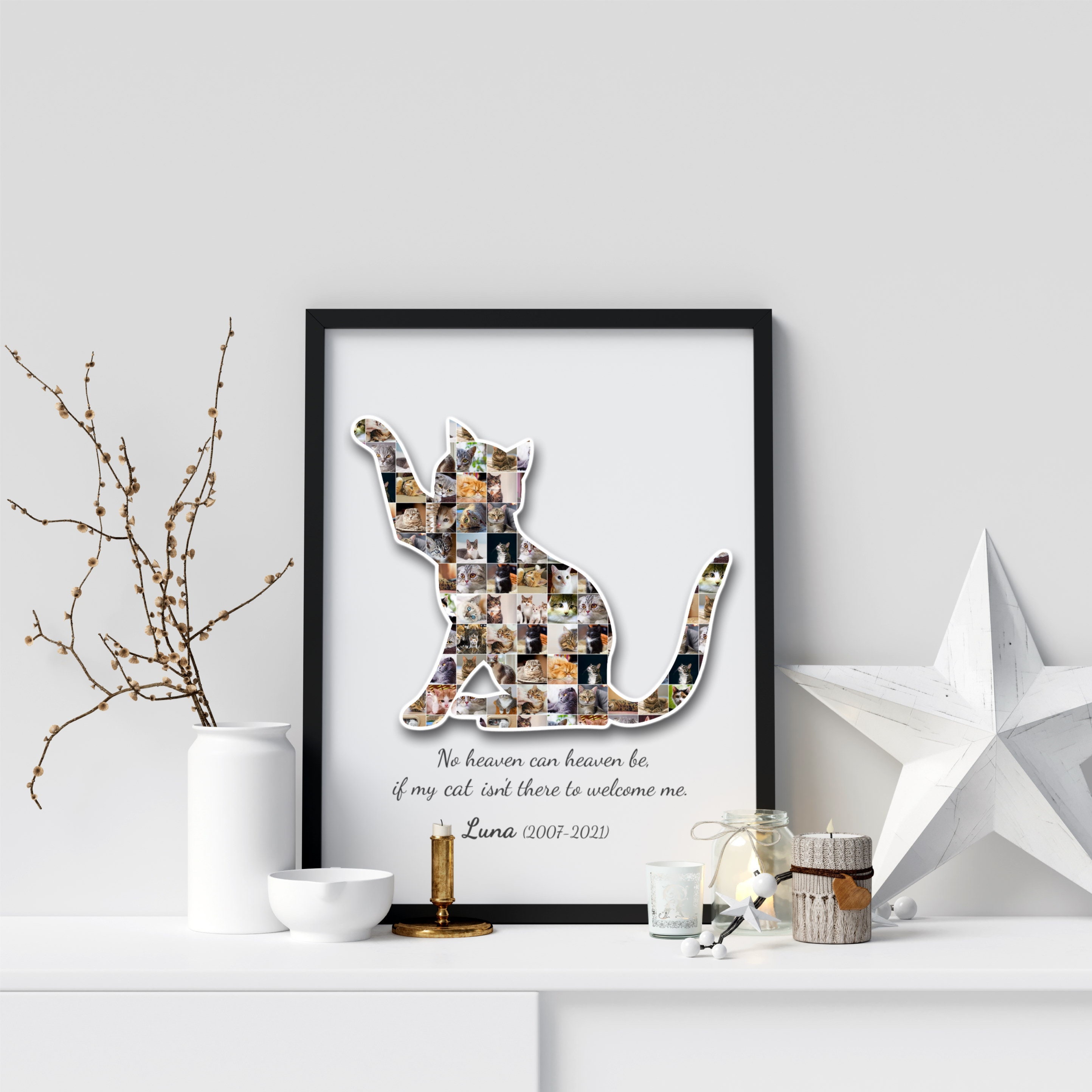 Custom Cat Photo Collage Wall Art Personalized Cat Owner | Etsy