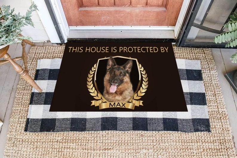 Custom German Shepherd Doormat Personalized Dog Photo Mat | Etsy