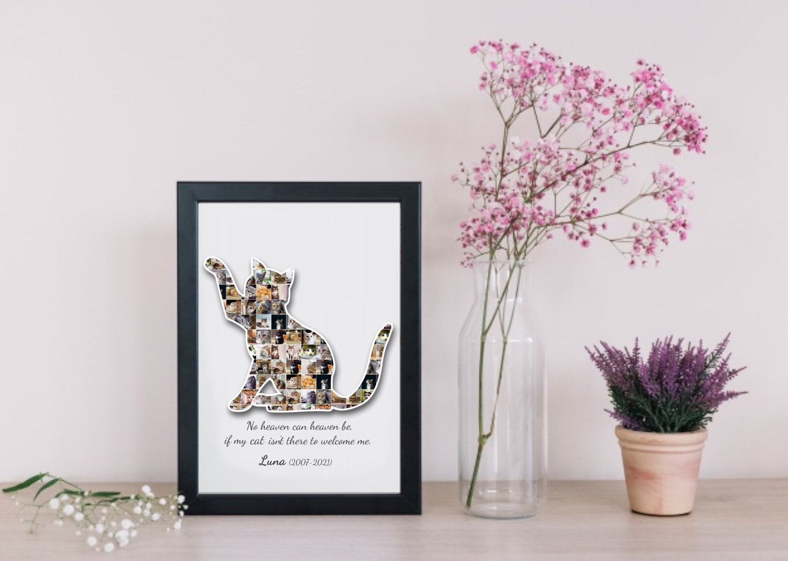 Custom Cat Photo Collage Wall Art Personalized Cat Owner | Etsy