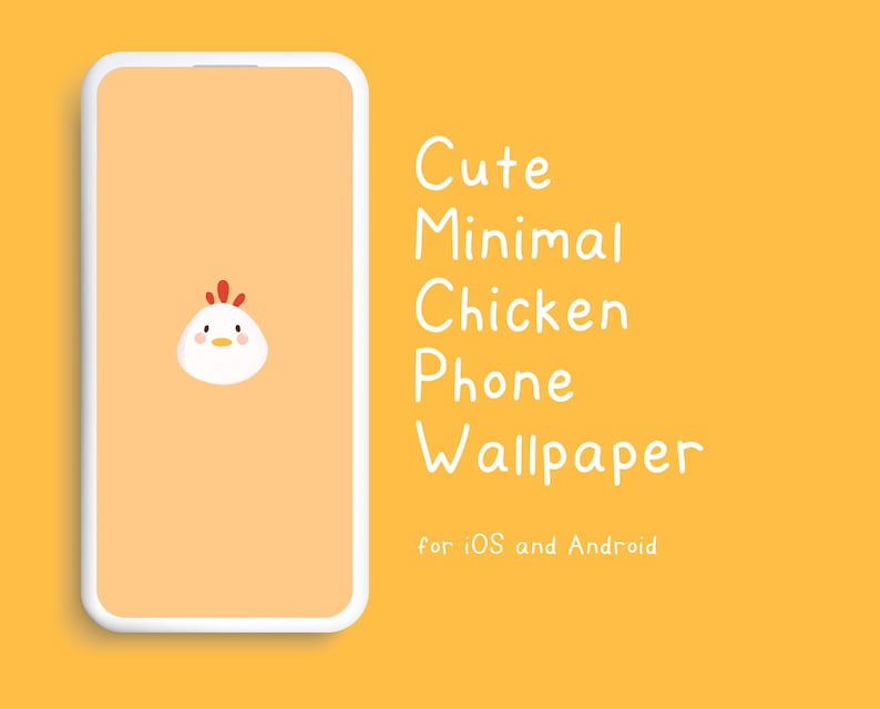 Cute Digital Hand Illustrated Minimal Chicken Phone Wallpaper - Etsy