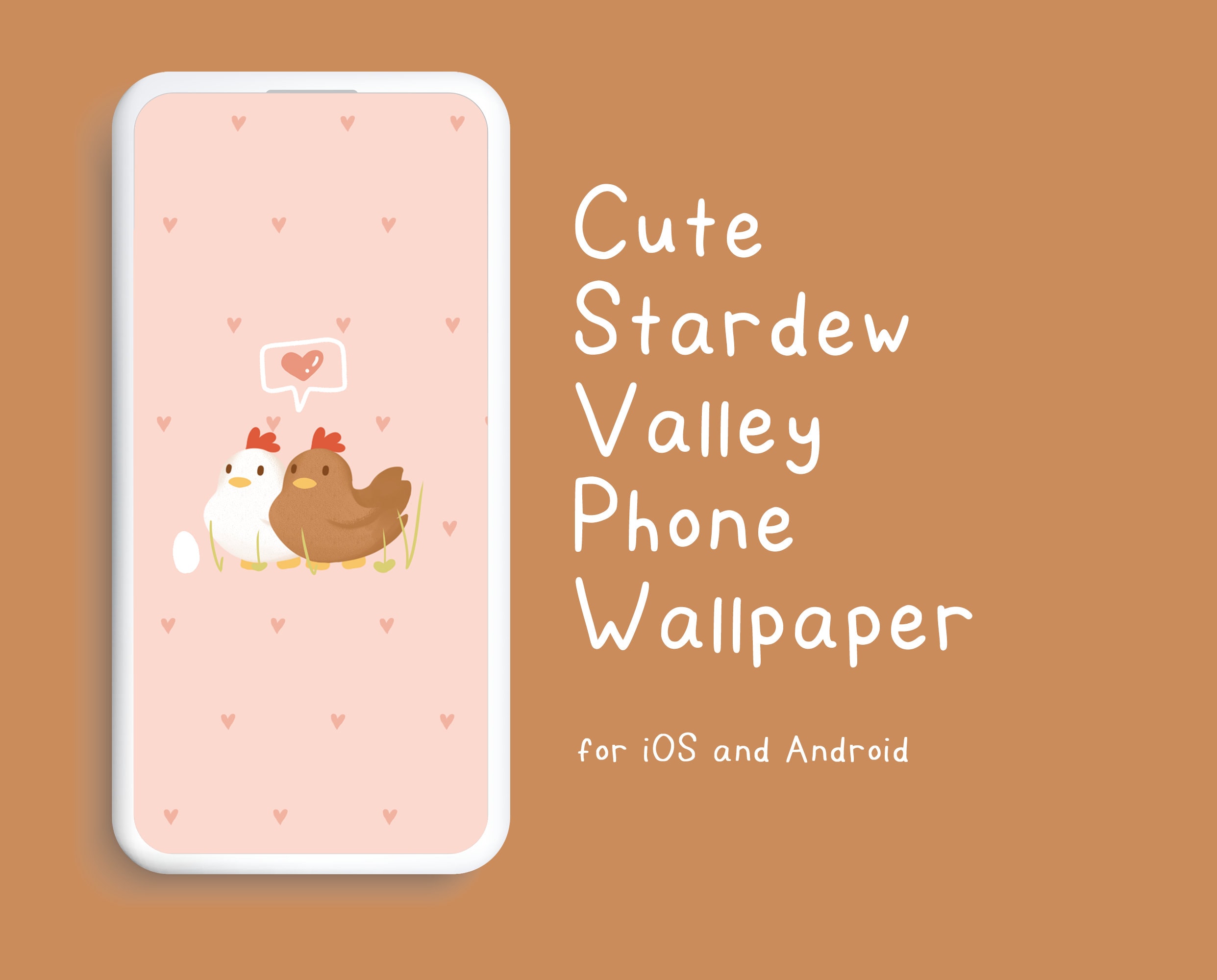 Cute Digital Hand Illustrated Minimal Stardew Valley Chickens Phone ...