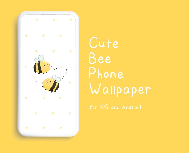 Cute Digital Hand Illustrated Minimal Bee Phone Wallpaper - Etsy